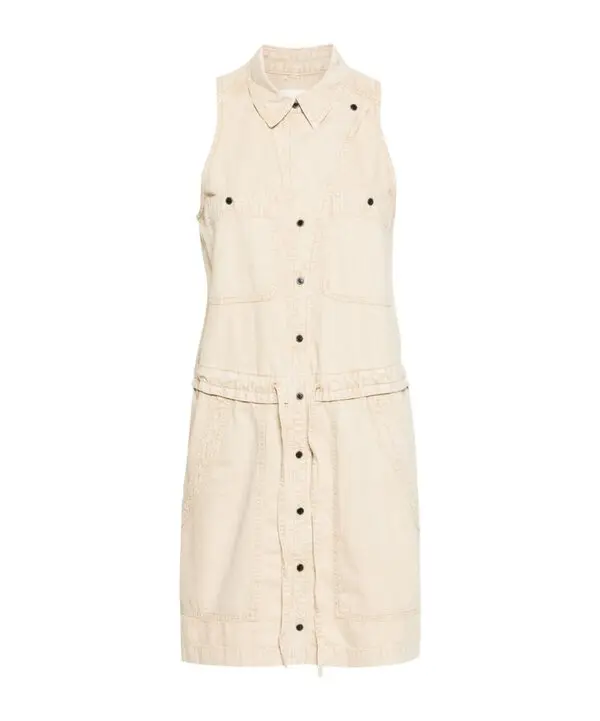 Isabel Marant Étoile Sleeveless Collared Denim Dress With Drawstring Waist - No