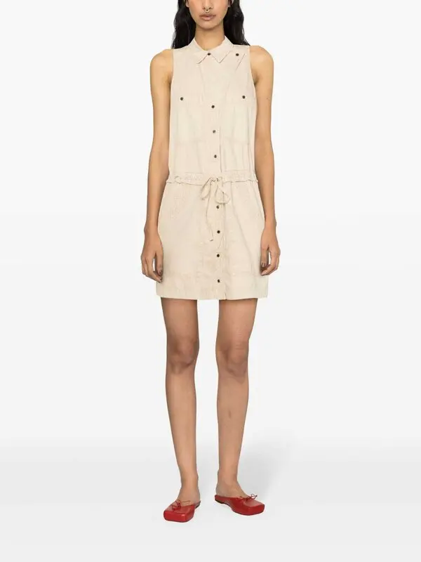 Isabel Marant Étoile Sleeveless Collared Denim Dress With Drawstring Waist