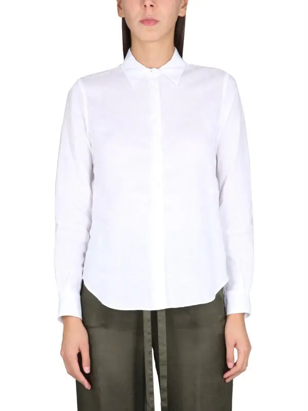 Aspesi Pointed Collar Buttoned Shirt - White