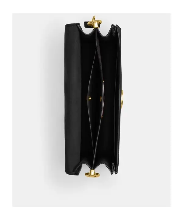COACH Logo Detailed Fold-over Shoulder Bag - Black