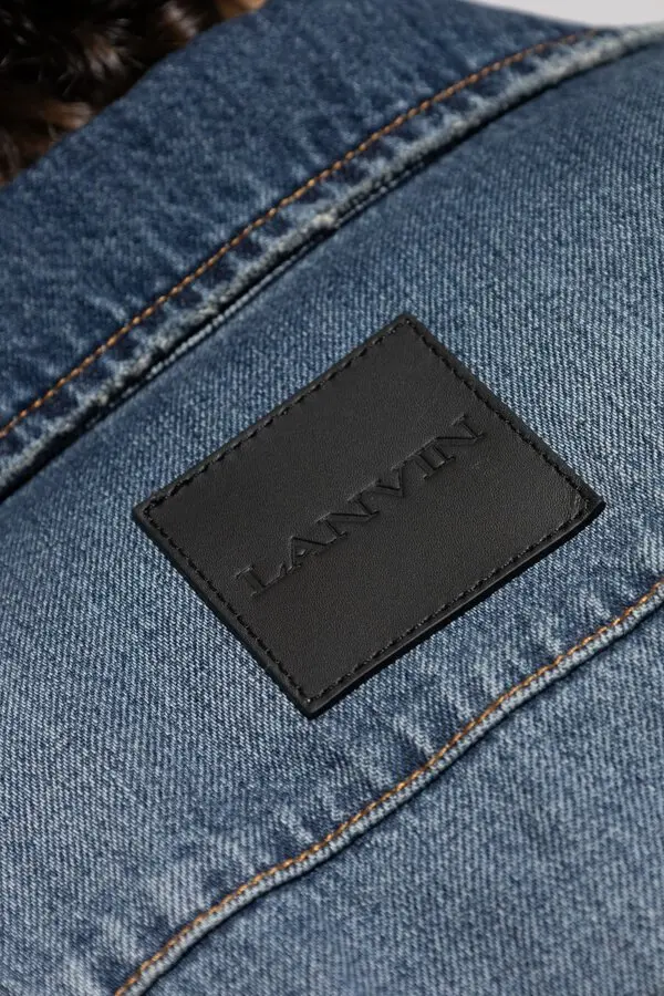 LANVIN Logo Patch Denim Shirt