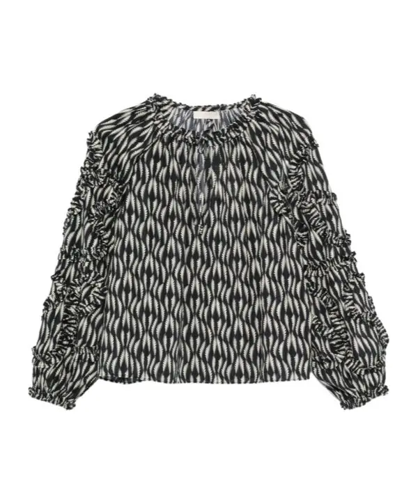 Ulla Johnson Printed Long Sleeve Blouse
