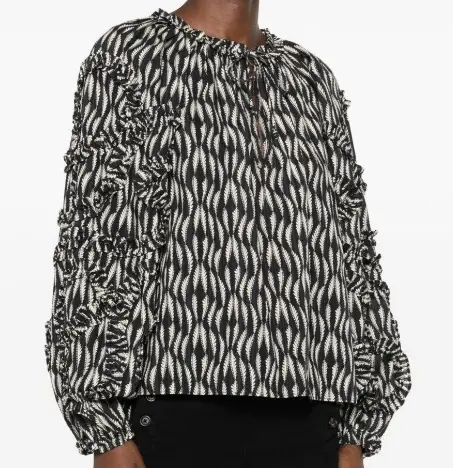 Ulla Johnson Printed Long Sleeve Blouse