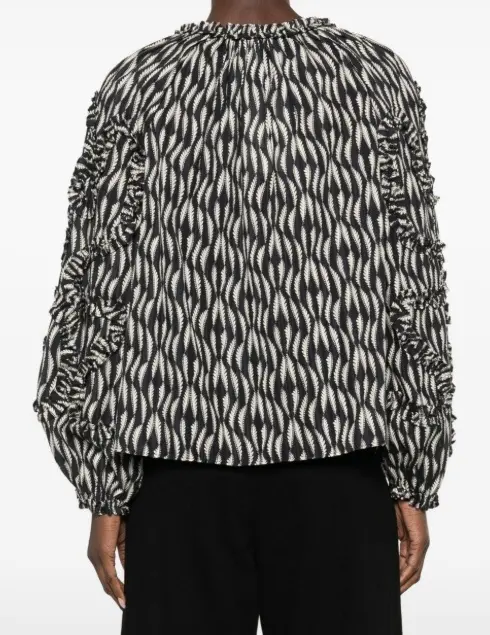 Ulla Johnson Printed Long Sleeve Blouse