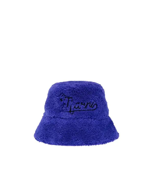 Marni Shearling Bucket Hat - Blue