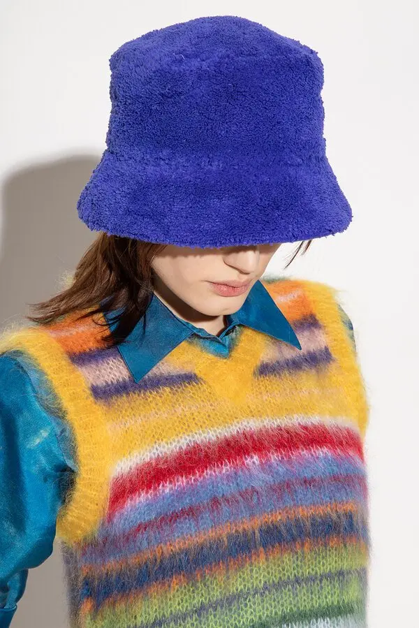 Marni Shearling Bucket Hat - Blue