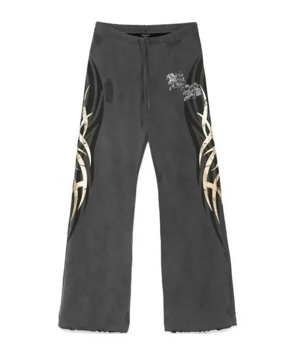 Balenciaga Rhinestone-logo Sweatpants - Grey