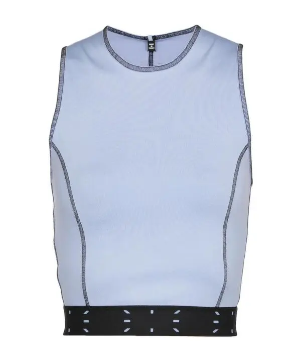 Alexander McQueen Contrast Trim Cropped Top - Blue