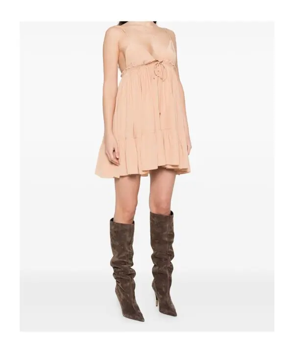 Chloé Ruffled Tie-front Mini Dress