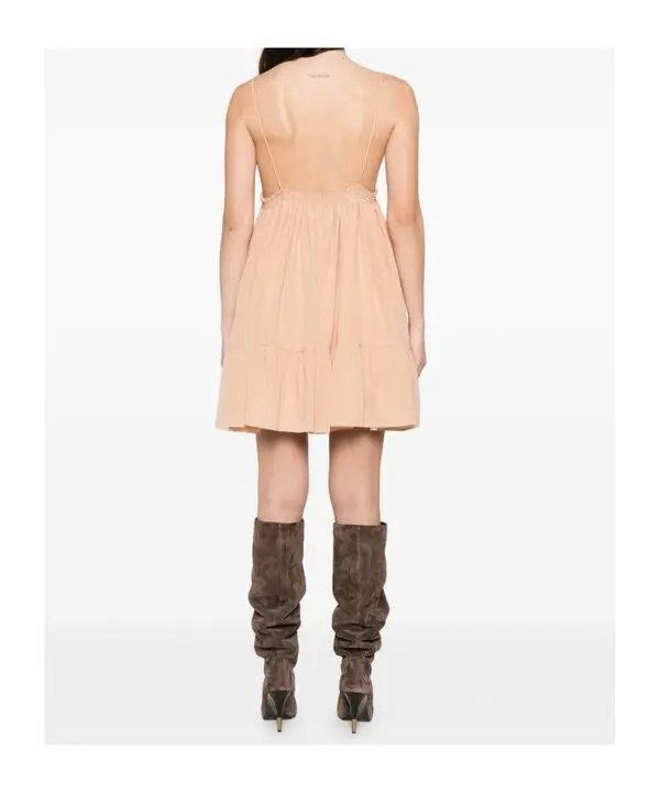 Chloé Ruffled Tie-front Mini Dress - Nude