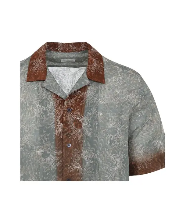 Dries Van Noten Embroidered Short-sleeved Shirt - Mint
