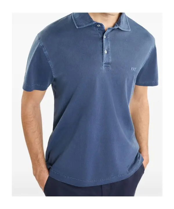 FAY Classic Jersey Polo Shirt - Blue