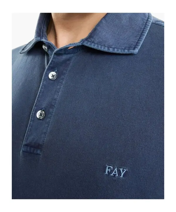 FAY Classic Jersey Polo Shirt - Blue