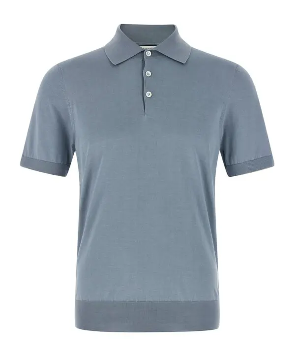 Brunello Cucinelli Short-sleeved Polo Shirt - Light Blue