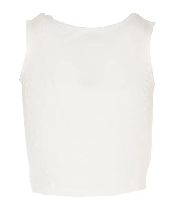 R13 Distressed Cropped Tank Top With Cut-out Details - No