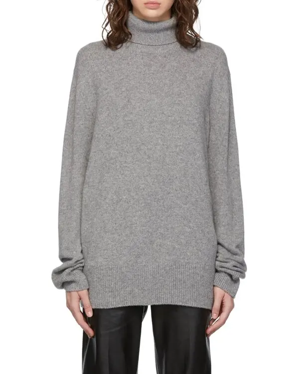 THE ROW Stepny High-neck Wool Sweater - Grey
