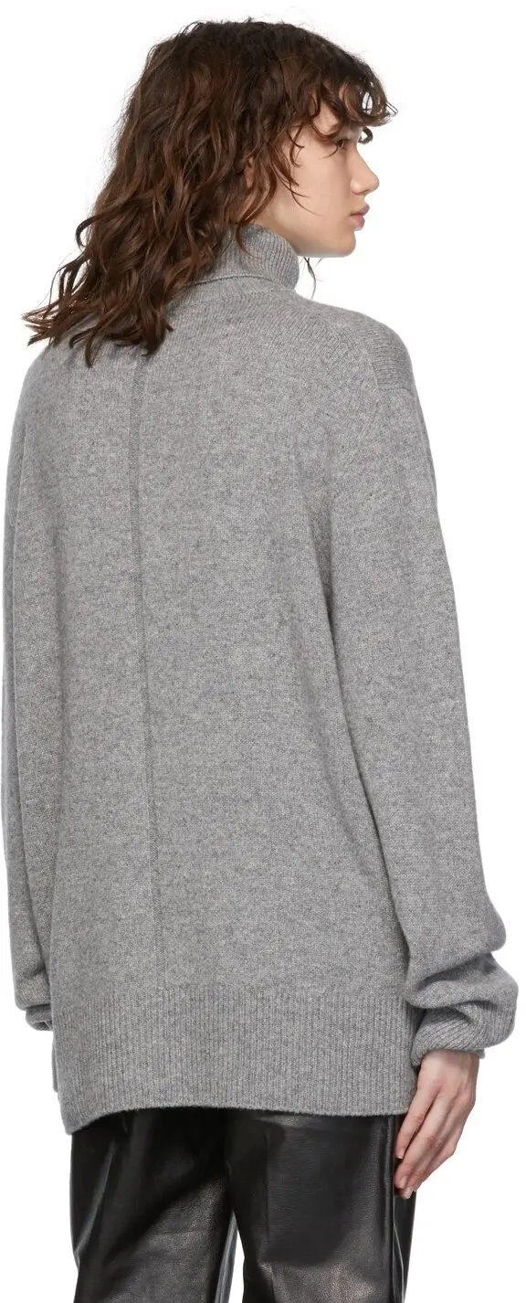 THE ROW Stepny High-neck Wool Sweater - Grey
