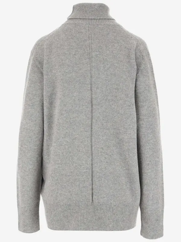 THE ROW Stepny High-neck Wool Sweater - Grey