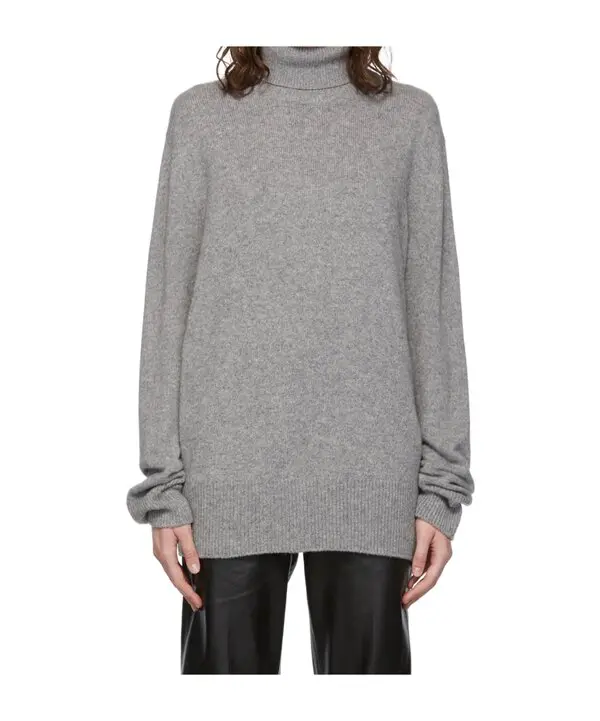 THE ROW Stepny High-neck Wool Sweater - Grey