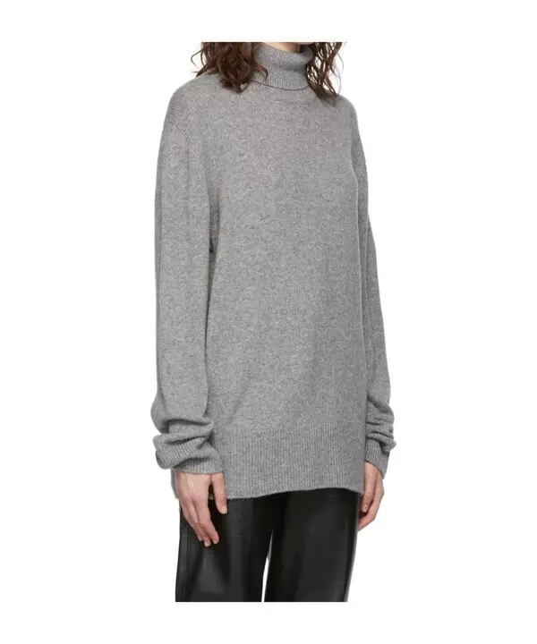 THE ROW Stepny High-neck Wool Sweater - Grey