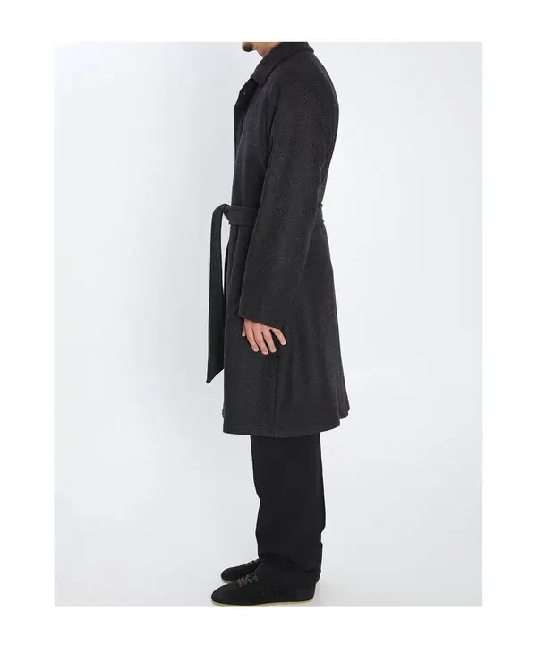 Tagliatore Belted Overcoat - Black