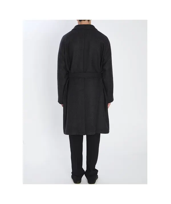 Tagliatore Belted Overcoat - Black