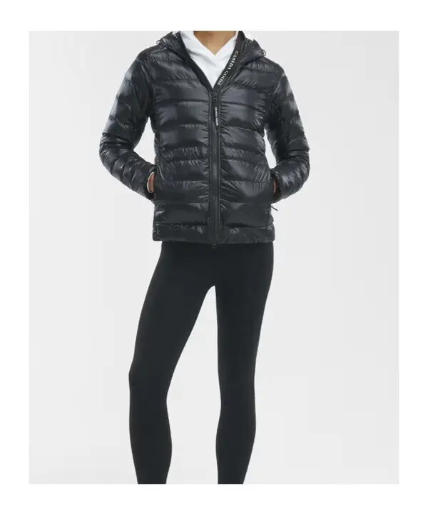 Canada Goose Logo Patch Hooded Padded Down Jacket - Black