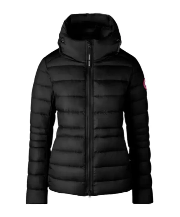 Canada Goose Logo Patch Hooded Padded Down Jacket - Black