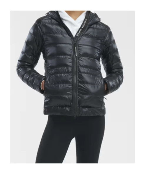 Canada Goose Logo Patch Hooded Padded Down Jacket - Black