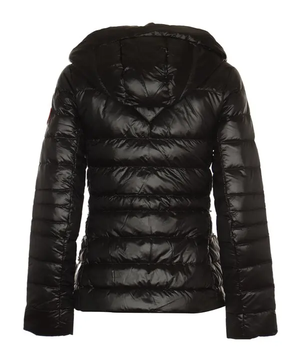 Canada Goose Logo Patch Hooded Padded Down Jacket - Black