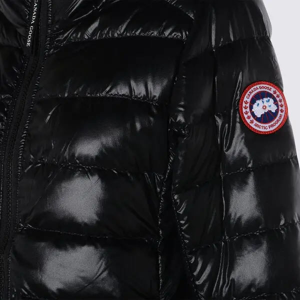 Canada Goose Logo Patch Hooded Padded Down Jacket - Black