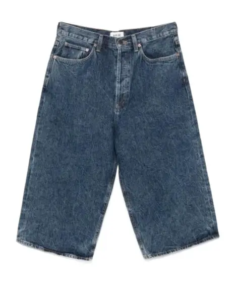 AGOLDE Beesley Buttoned Denim Shorts - Blue