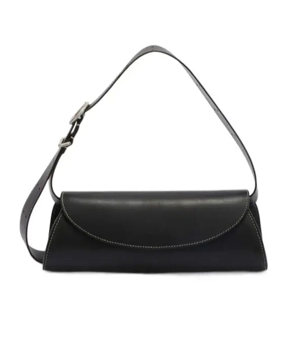 JIL SANDER Small Cannolo Shoulder Bag - Black