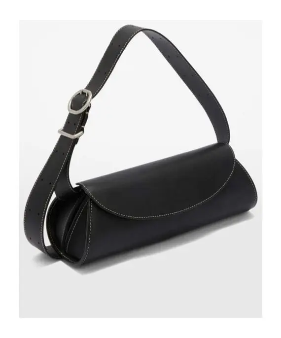 JIL SANDER Small Cannolo Shoulder Bag - Black