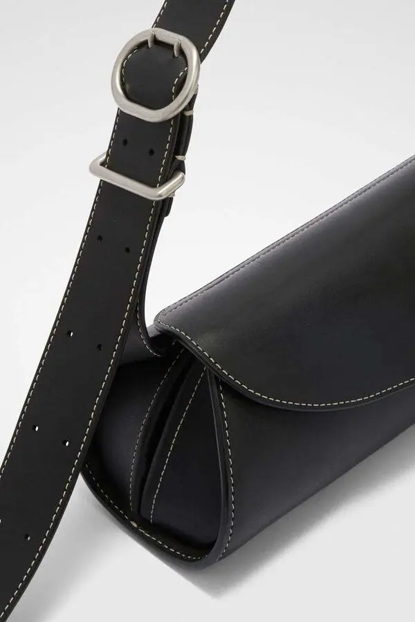 JIL SANDER Small Cannolo Shoulder Bag - Black
