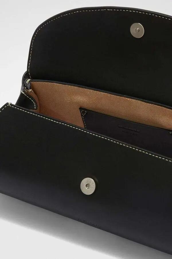 JIL SANDER Small Cannolo Shoulder Bag - Black