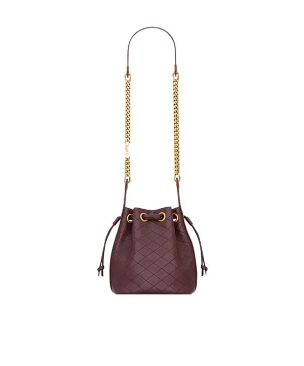 Saint Laurent Cassandre Bucket Bag In Lambskin - Red
