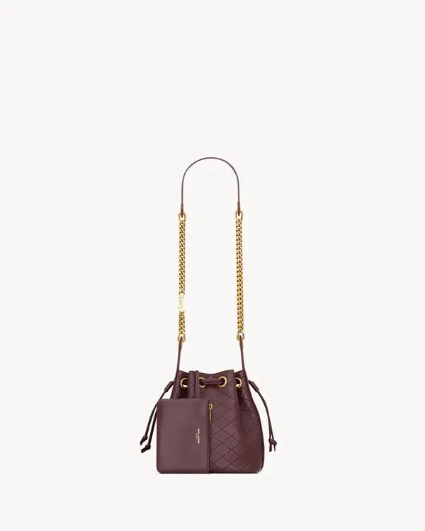 Saint Laurent Cassandre Bucket Bag In Lambskin - Red