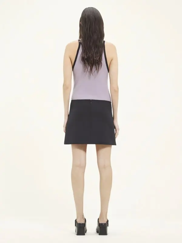 COURREGES Courrèges Contrast Trim Square Neck Tank Top - Purple
