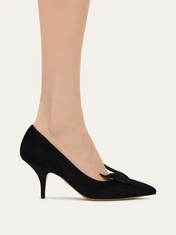 FERRAGAMO Nappa Leather Bow Pumps