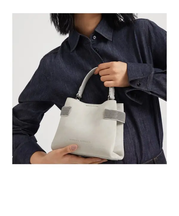 Brunello Cucinelli Embellished Leather Handbag
