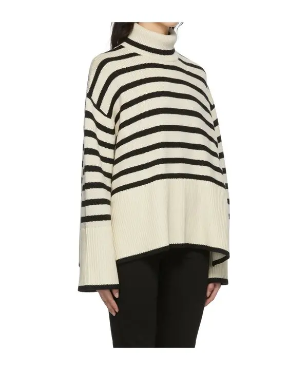 TOTEME Striped Turtleneck Knitted Sweater