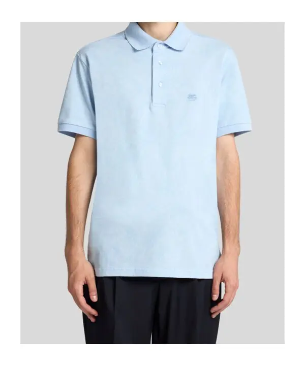 Etro Pegaso Embroidered Short Sleeved Polo Shirt
