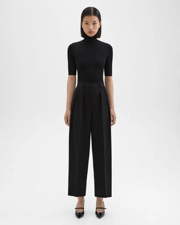 Theory High Waist Wide Leg Trousers