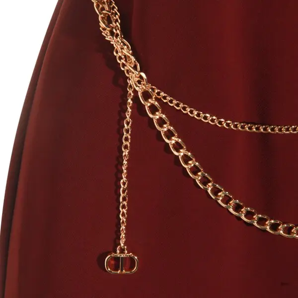 TWINSET Sleeveless Midi Dress With Chain Embellishment