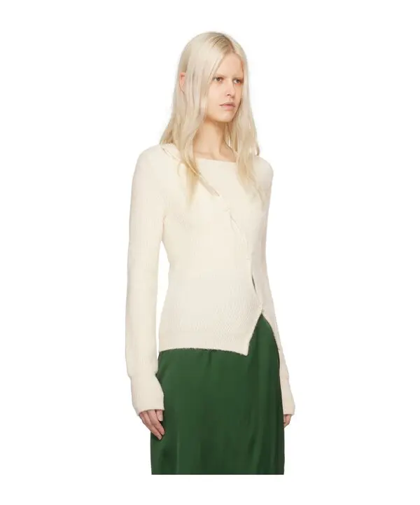 Jacquemus La Maille Pau Long-sleeved Knitted Cardigan - White
