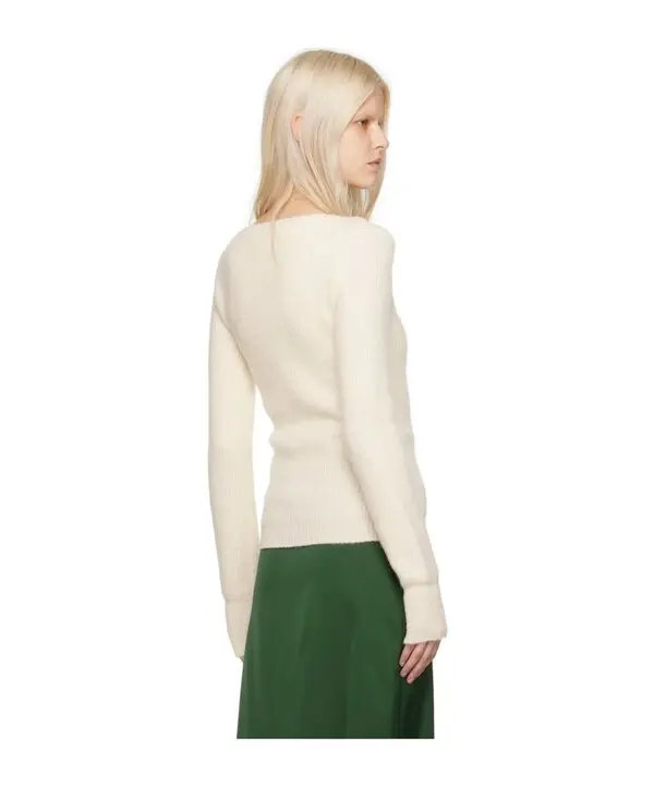 Jacquemus La Maille Pau Long-sleeved Knitted Cardigan - White