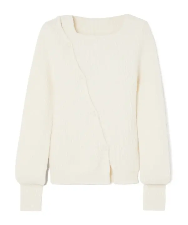 Jacquemus La Maille Pau Long-sleeved Knitted Cardigan - White