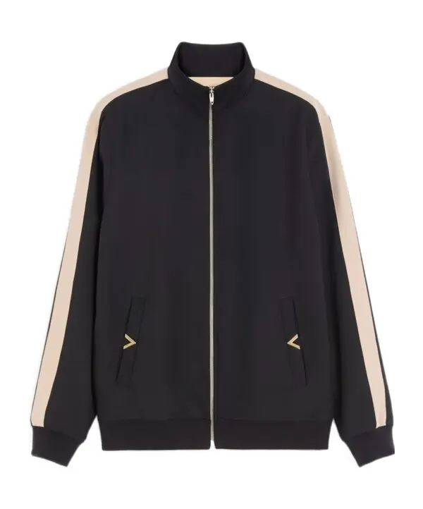 Valentino Garavani Nylon Sweatshirt With Vgold - Black