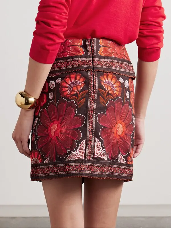 Farm Rio Tropical Floral Mini Skirt